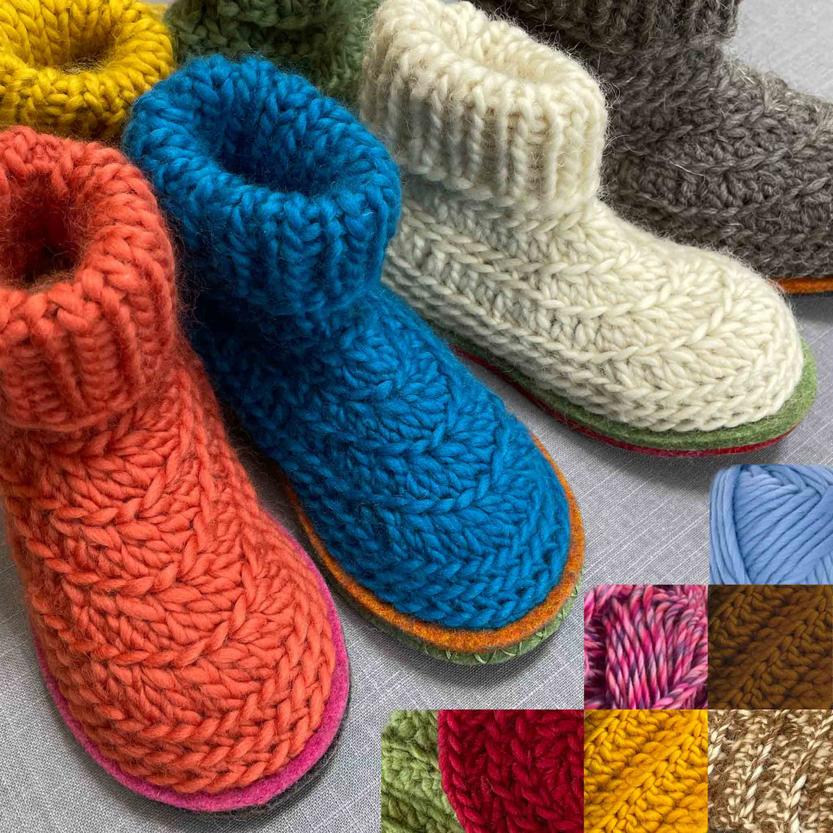 Joe's Toes Crochet Snuggly Slipper Kit with suede soles US size