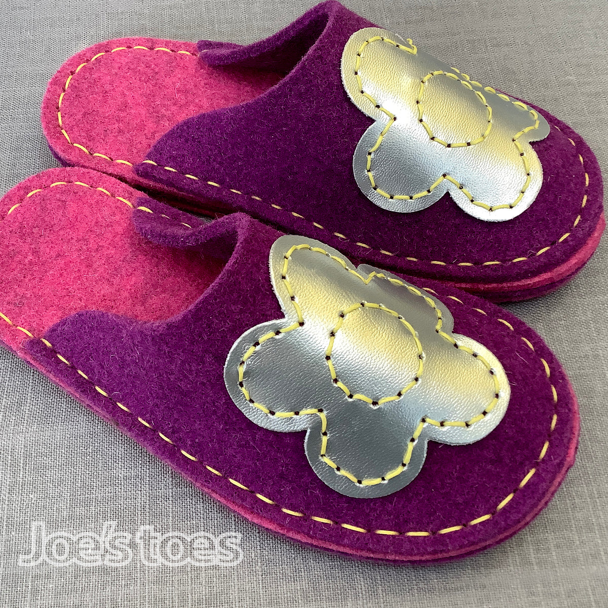 Make your own slippers, kit for felt slippers, all cut out and ready to ...