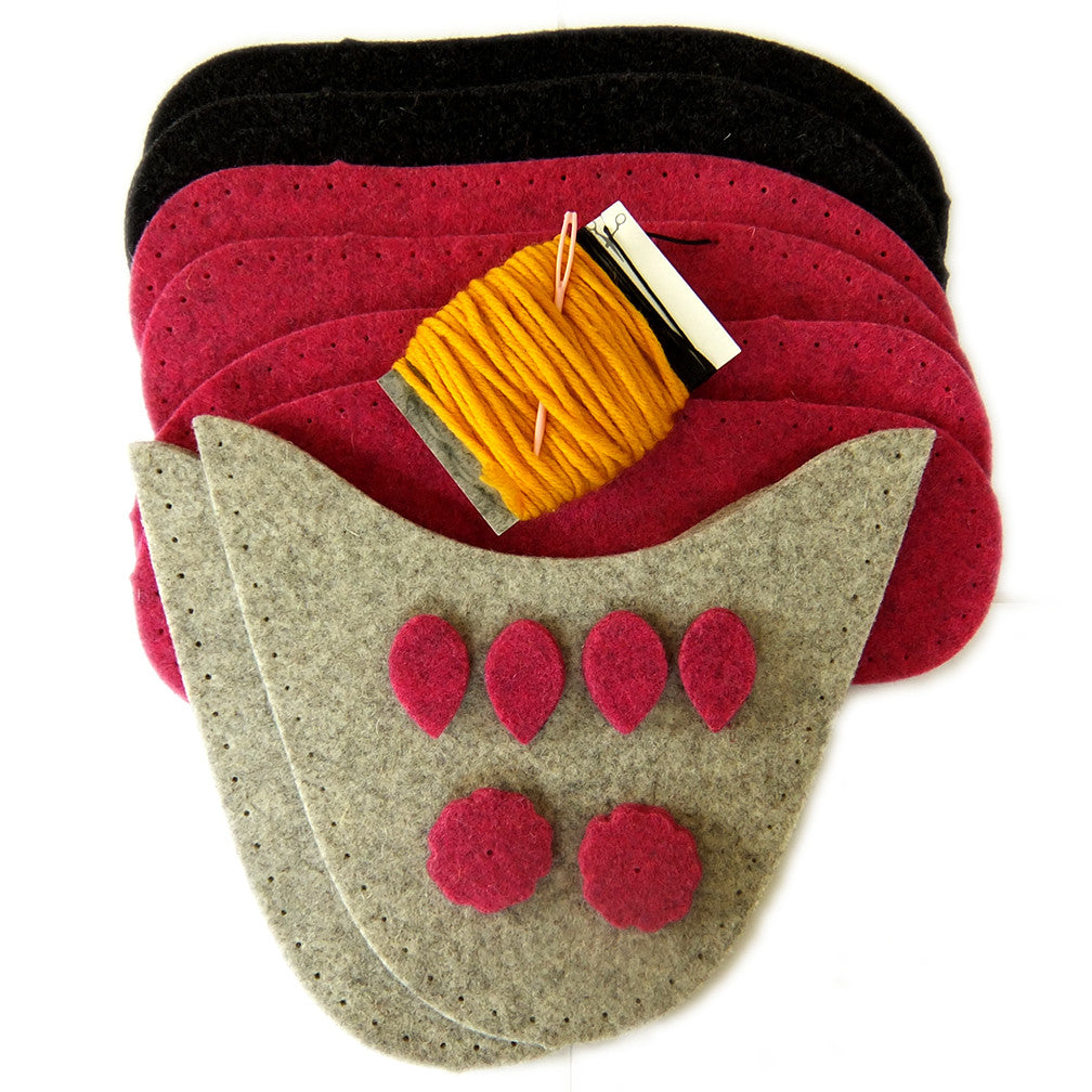 Make your own piggy slipper kit from Joe's Toes in wool felt